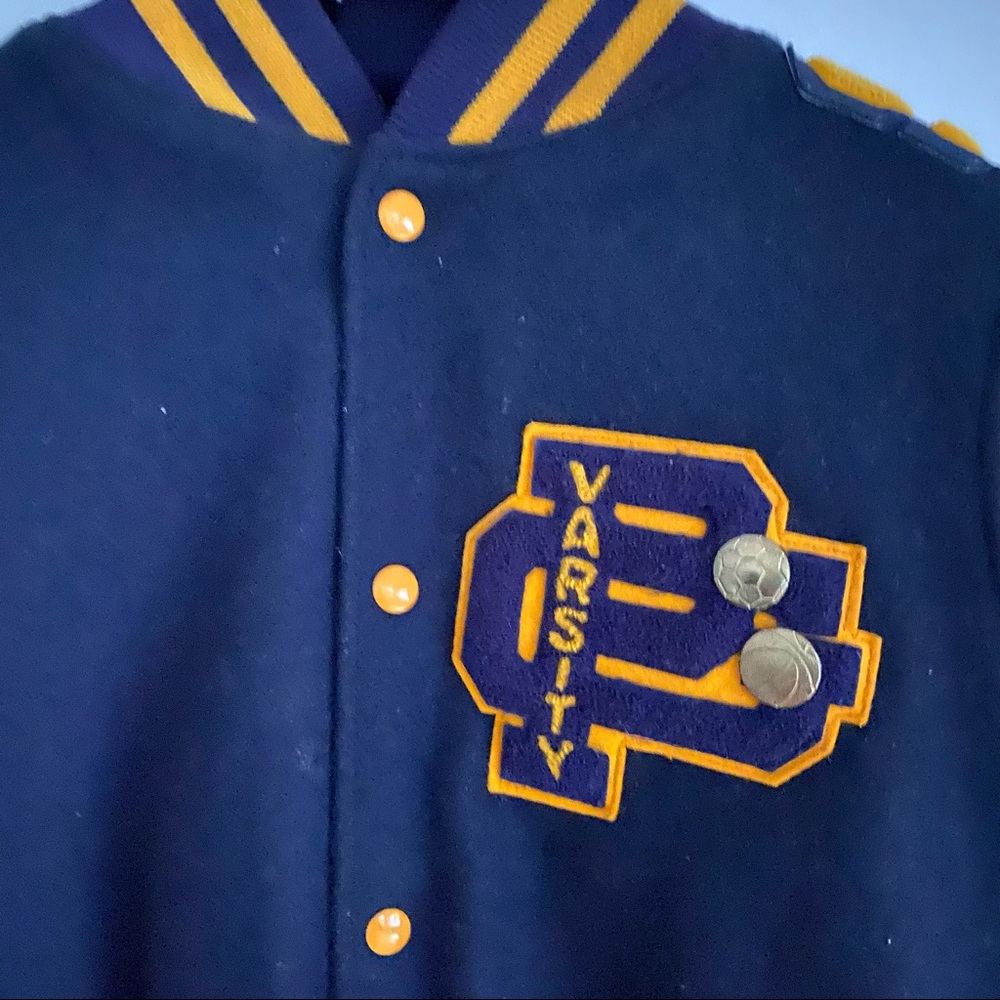 Authentic Varsity Jacket Vintage Letterman Leather Wo… - Gem